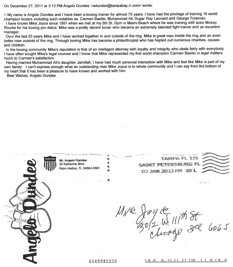 Celtic Boxing Club Chicago - Angelo Dundee letter of recommendation ...